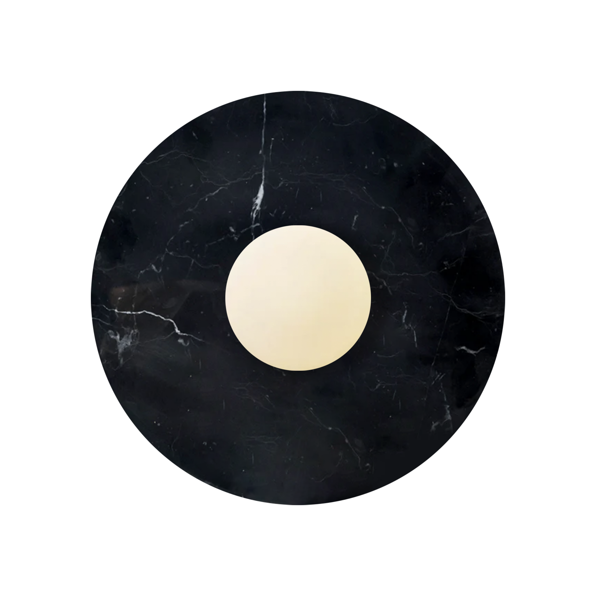 Maria Disc Wall Sconce - Black Marble
