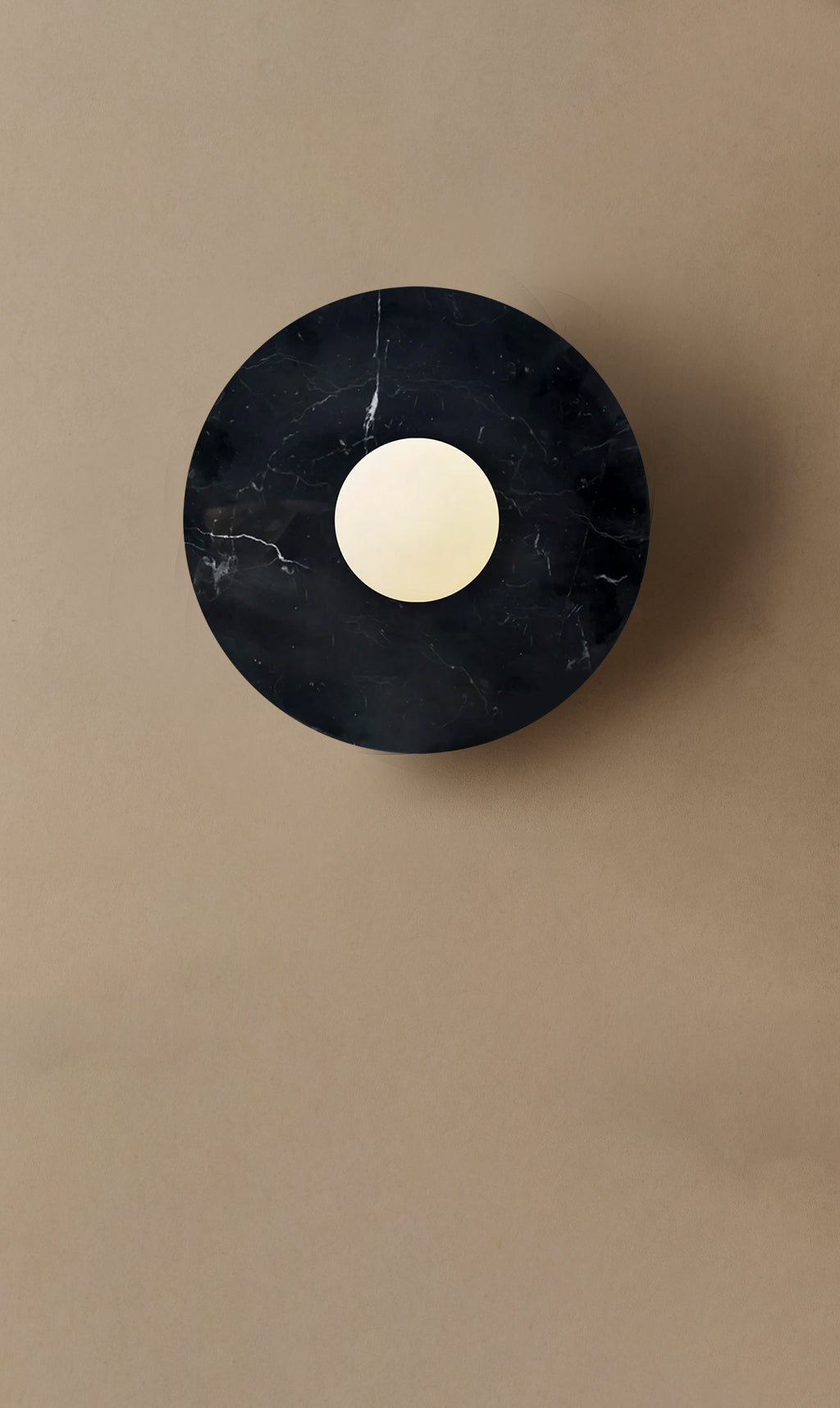 Maria Disc Wall Sconce - Black Marble